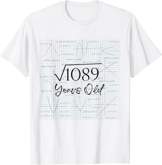 Amazon Square Root Of 1089 Funny 33rd Birthday 33 Years Old Math Amazon Square Root Of 1089 Funny 33rd Birthday 33 Years Old Math
